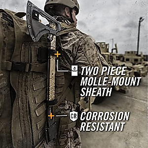 Gerber Gear 30-000715N Downrange Tactical Tomahawk, Multitool Hammer Head Axe and Prybar, Included Sheath, Brown/Black