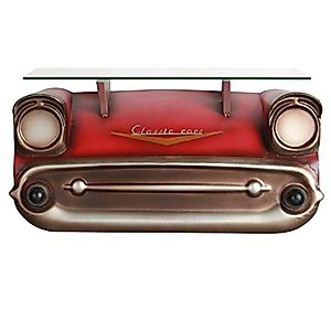Shelf Creative Vintage Classic Car Floating Wall Decoration, Wall Mounted Industrial Storage Display Rack Send Installation Accessories for Kitchen, Living Room, Unique Personality Iron Art Head Rack