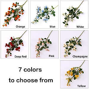 MAIMENG Pink Small Roses,Mini Roses Silk Flowers Set of 6 for Home Decorations Centerpieces Wedding Arrangement Bouquet DIY Floral Decor Autumn Decor with Stems