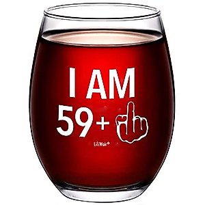 60th Birthday Gifts Wine Glass Men Women | 1964 Birthday Gift for Man Woman turning 60 | Funny 60 th Party Supplies Decorations Ideas | Sixty Year Old Bday | 60 Middle Finger Gag Wine Presents
