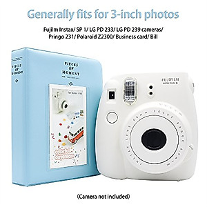Ablus 64 Pockets Mini Photo Album for Fujifilm Instax Mini 7s 8 8+ 9 25 26 50s 70 90 Instant Camera & Name Card (Blue n)