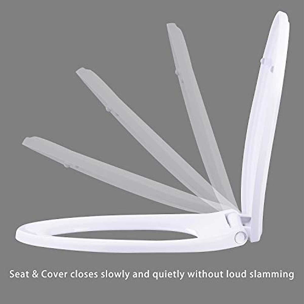 Hibbent Premium One Click Elongated Toilet Seat with Cover(Oval)- Easy Installation and Quick-Release for Easy Cleaning - Stable Hinge Design to prevent shifting - Soft Closed - White Color(Elongated)