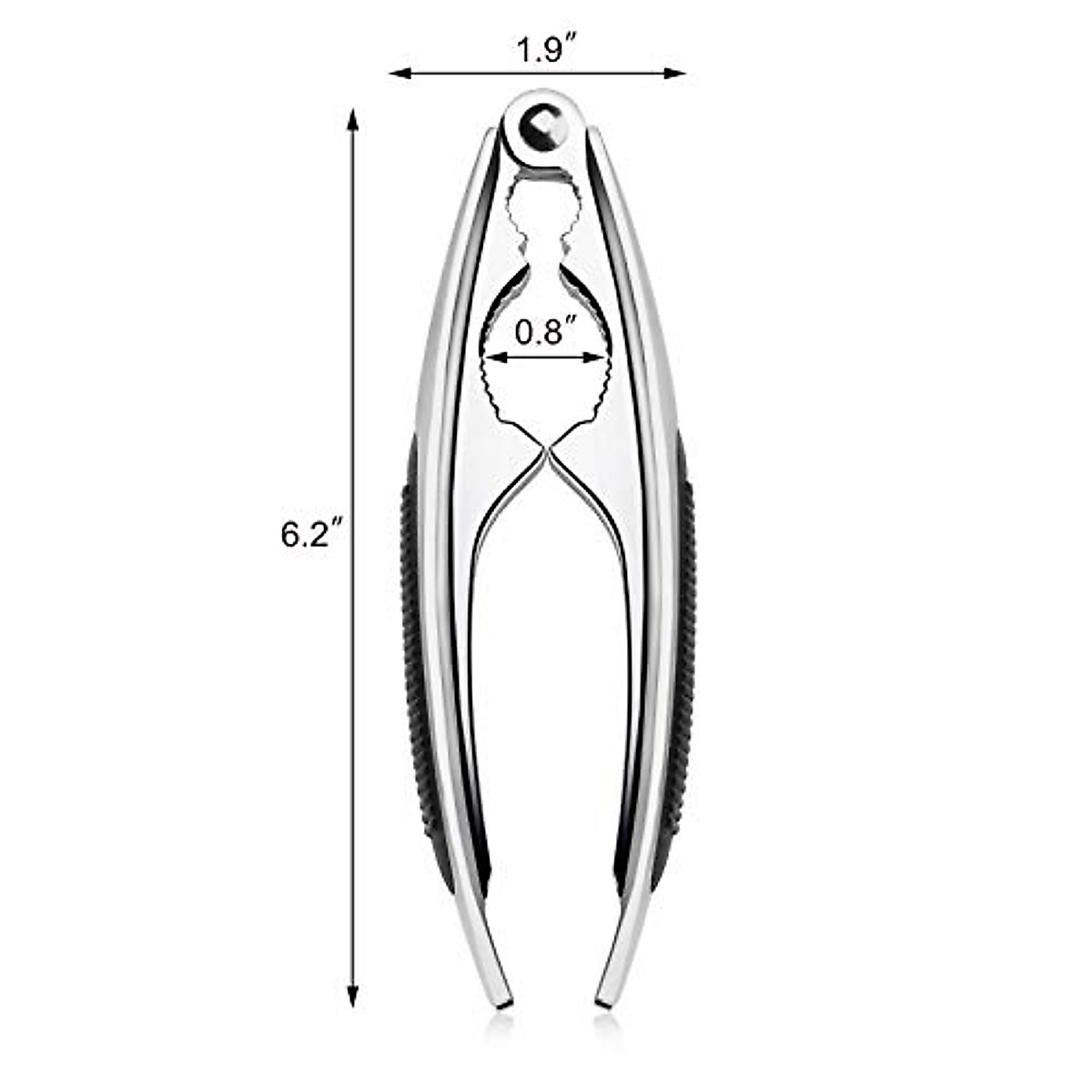 New Star Foodservice 27969 Die Cast Zinc Alloy Lobster Nutcracker Seafood Cracker with Soft Rubber Grips, 6", Silver