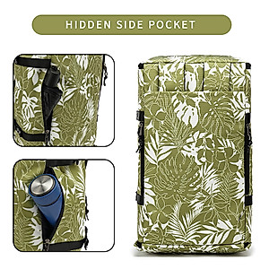 JYColofex Floral gym duffel bag backpack, fashion wrestling bag,with shoe compartment, 4 kinds of back method waterproof travel sports walking laptop Lightweight (A-Floral Green)