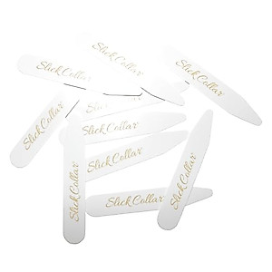 Slick Collar Shirt Collar Support System set with 3 adjustable, 10 premium Collar Stays & a Durable tin Travel EDC Box Black