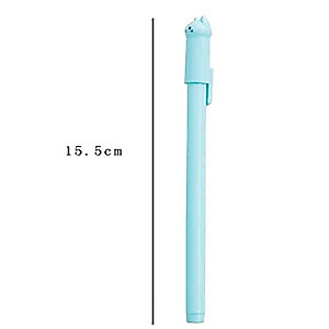 CHUANGLI 6PCS Cute Cat Pens Kawaii 0.5mm Black Ball Point Gel Pen for School Office Supplies