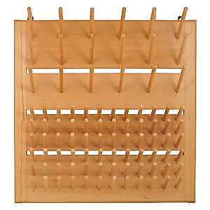 Wooden Draining Rack, Mountable - Accommodates 90 Pieces of Labware - 20" Wide, 5.5" Long & 20" Tall - Premium Polished Beech Wood - Eisco Labs