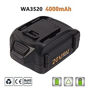 CEENR 2 Pack 4.0Ah WA3520 20v Replacement for Worx 20V Battery Lithium 20 Volt WA3525 WA3575 WA3578 Compatible with Worx Weed Eater, Leaf Blower Tools WG151s WG155s WG255s WG540s WG545s WG890 WG891
