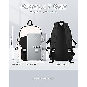 UPPACK Black small backpack for women aesthetic college backpack Bag travel bag Hiking Preppy Backpack for Men Lightweight Casual Daypack