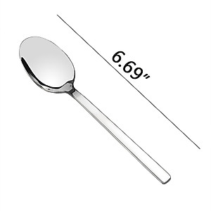 Doryh Stainless Steel Dessert Spoons Set, 12-Piece, 6.69 Inches