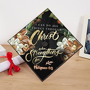 Once Upon A Time Graduation Cap Topper 2024 Graduation Gift Graduation Cap Decorations Handmade, I can do All Things Through Christ Strengthen me. Philippians