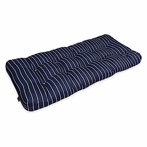 Classic Accessories Outdoor Bench Cushion, Classic Navy, Stripe, 54" W x 18" D x 5" Thick, Outdoor Bench, Bench Cushions, Outdoor Cushions
