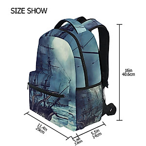 Kigai Pirate Ship Backpack, Everyday Commutes Backpack Perfect for Boys & Girls & Man & Women