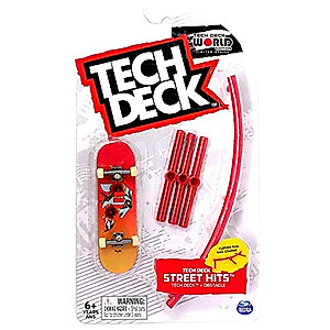 TECH DECK Street Hits World Edition Limited Series Primitive Skateboards Dirty P Sunflower Orange Complete Fingerboard and Curved Rail Obstacle