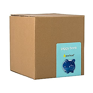 Pearhead Ceramic Piggy Bank, Baby Money Bank Keepsake, Modern Gender-Neutral Nursery Décor, Gift for Baby Girl Or Baby Boy, Blue with White Stars