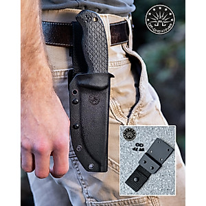 Off-Grid Knives - OG Lo-Pro Universal Kydex Knife Sheath Extension, Fits Taco and Pancake Style Sheaths with Button Lock and Velcro Nylon Belt Loop, Fits Sheaths with 1.5 Inch Spaced Rivets
