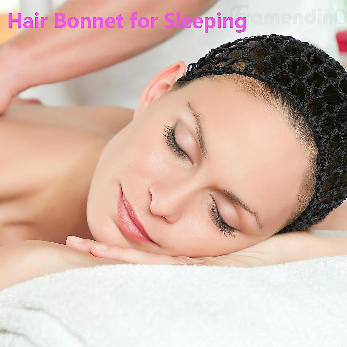 AUEAR, Hair Nets Cap Sleeping Hairnet Snoods Wrap Bonnets Long Straight Curl Wig Head Protector Mesh Wrapping Crochet Wave Cook Hats Bun Lift Strap Weaving Sew For Women Ballet (5 Pack, Multi)