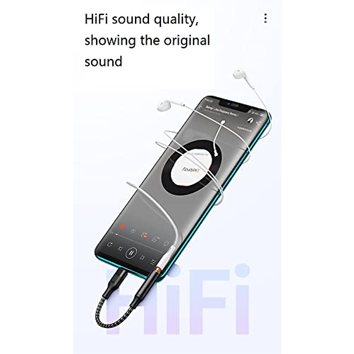 navor USB C to 3.5mm Headphone Jack Adapter Cable, Type C to Aux Audio Dongle Converter Adapter Compatible with Samsung Galaxy S22 S21 S20, Google Pixel 5, iPad Pro and More