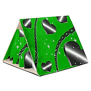 Y-DSIWX Guinea Pig Hideout Cozy Hamster House Cave for Bunny Chinchilla Hedgehog Small Animal Hearts Chain Pattern