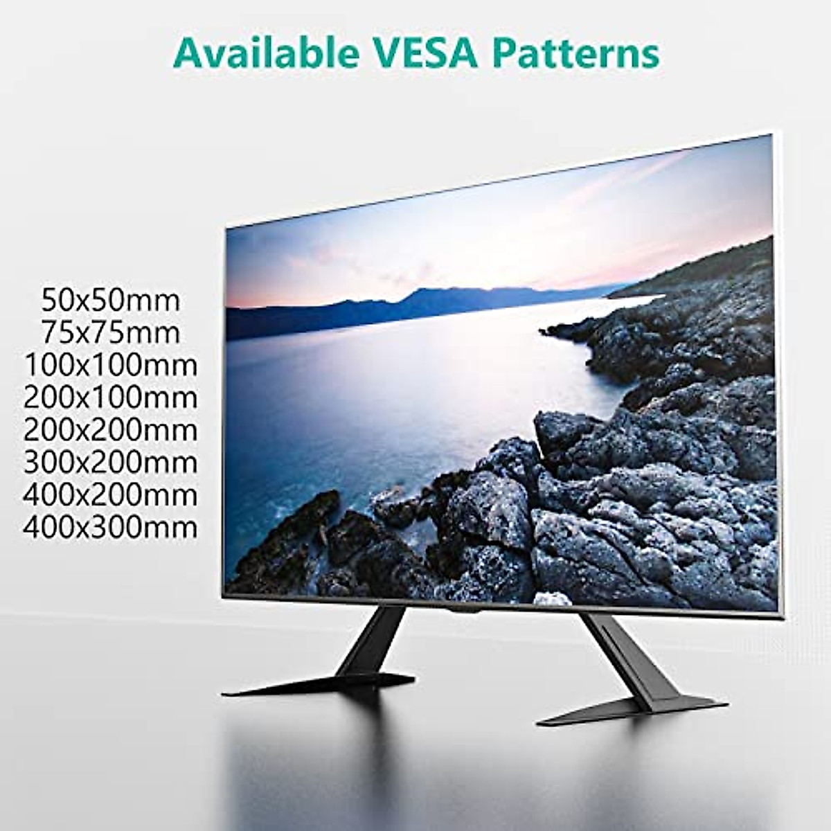 WALI Universal TV Stand Tabletop, for Most 23 to 42 inch LCD Flat Screen TV, VESA up to 400x300mm (TVS002), Black