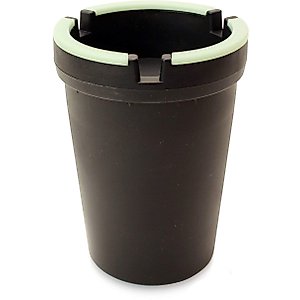 VIP Home Essentials Stub Out Glow in The Dark And Non-Glow - Butt Bucket Ashtray (Black, Regular)