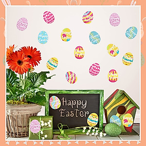 500 Pieces 1.5 Inch Easter Egg Stickers 9 Design Happy Easter Stickers Cute Easter Egg Roll Stickers Waterproof Self Adhesive Label for Kids Easter Gift Party Games Bag Decors