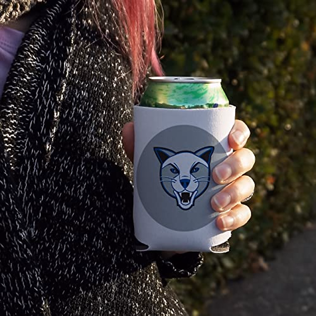 Daemen College Secondary Logo Can Cooler - Drink Sleeve Hugger Collapsible Insulator - Beverage Insulated Holder