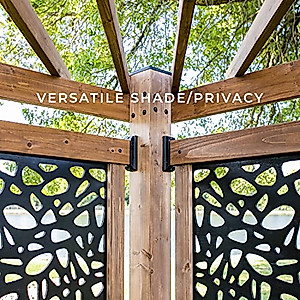 Backyard Discovery Verona Wooden Cabana Pergola with Pebble Privacy Panels