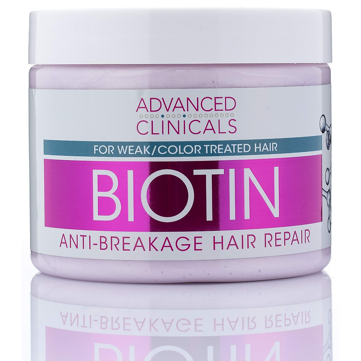 Advanced Clinicals Biotin Hair Treatment Anti-Breakage Repair Hair Mask. Strengthen Broken, Color-Treated Hair W/Repairing Deep Conditioner Manuka Honey & Caffeine, Hydrating Mask Restores Weak Hair