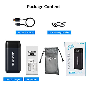 XTAR PB2S Upgraded Version Type-C Dual-Role Fast Charger,Portable LCD Universal 18650 Battery Charger for 3.7V/3.6V Li-ion Rechargeable Battery 18650 18700 20700 21700 Black (No Battery)