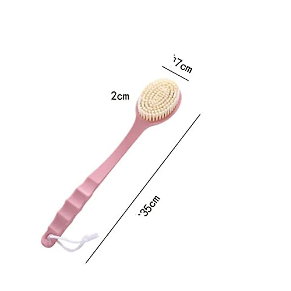 INGVY Dry Brushing Body Brush Bath Brush Body Exfoliating Purifier Long Handle Body Back Massage Shower Spa Foam Bath Accessories Body Cleansing Brush (Color : Pink)