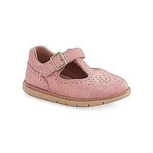 Stride Rite SRT Nell Mary Jane Flat, Blush Shimmer, 9.5 Wide US Unisex Little_Kid