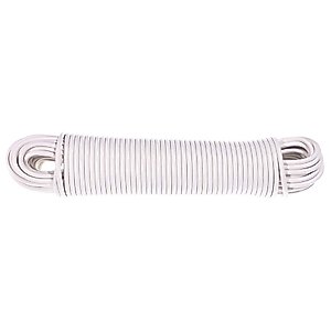 Durable Plastic Clothesline, 7/32 Inch, 100 Feet, White