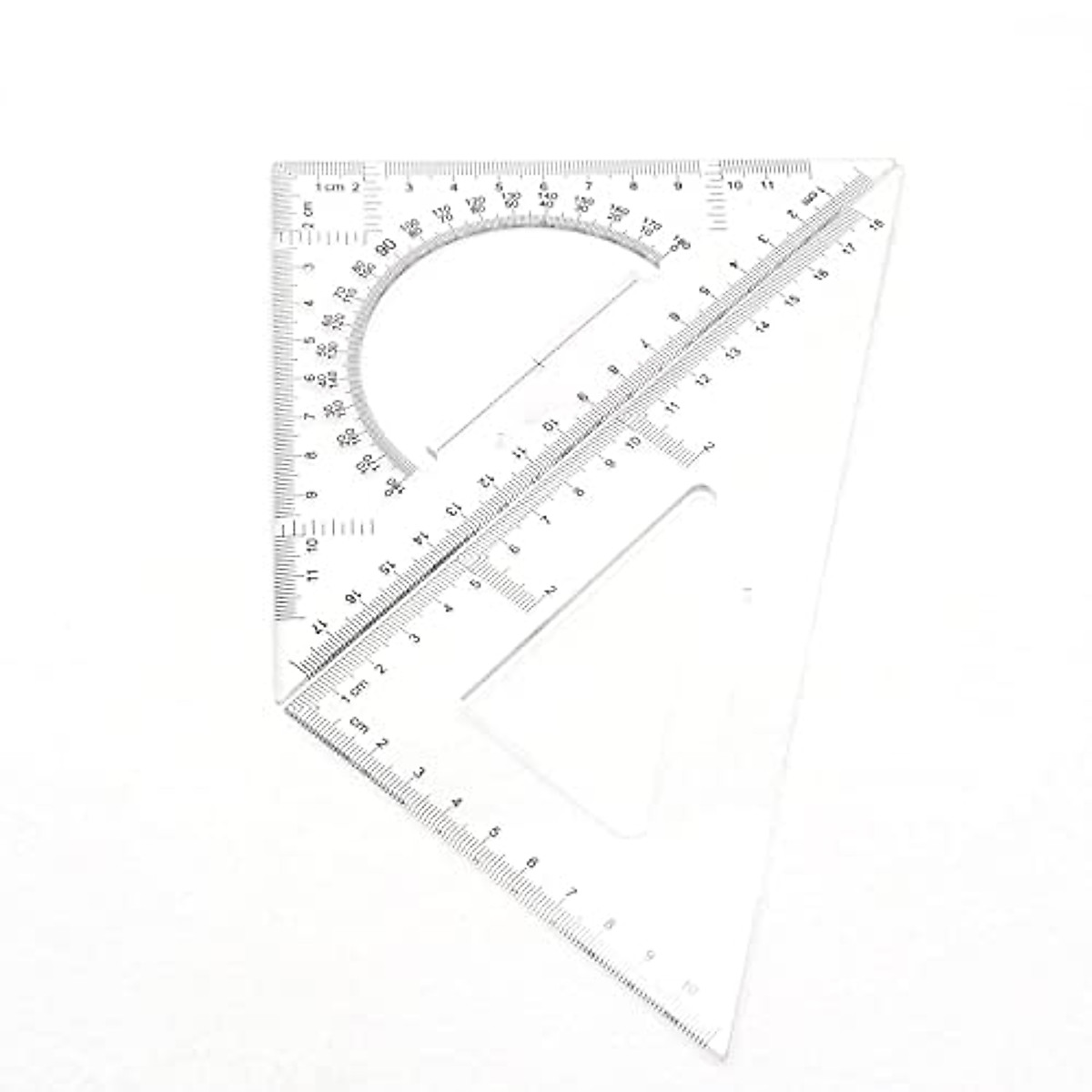 Pack of 2 Transparent Triangle Plastic Ruler Scale Set Square:30/60 Degree & 45/90 Degree Angle ...