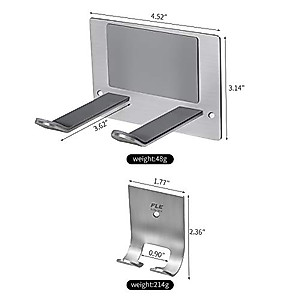 FLE Hair Dryer Holder Wall Mounted Self Adhesive, SUS 304 Stainless Steel Hair Blow Dryer Rack Organizer Compatible with Most Hair Dryers …