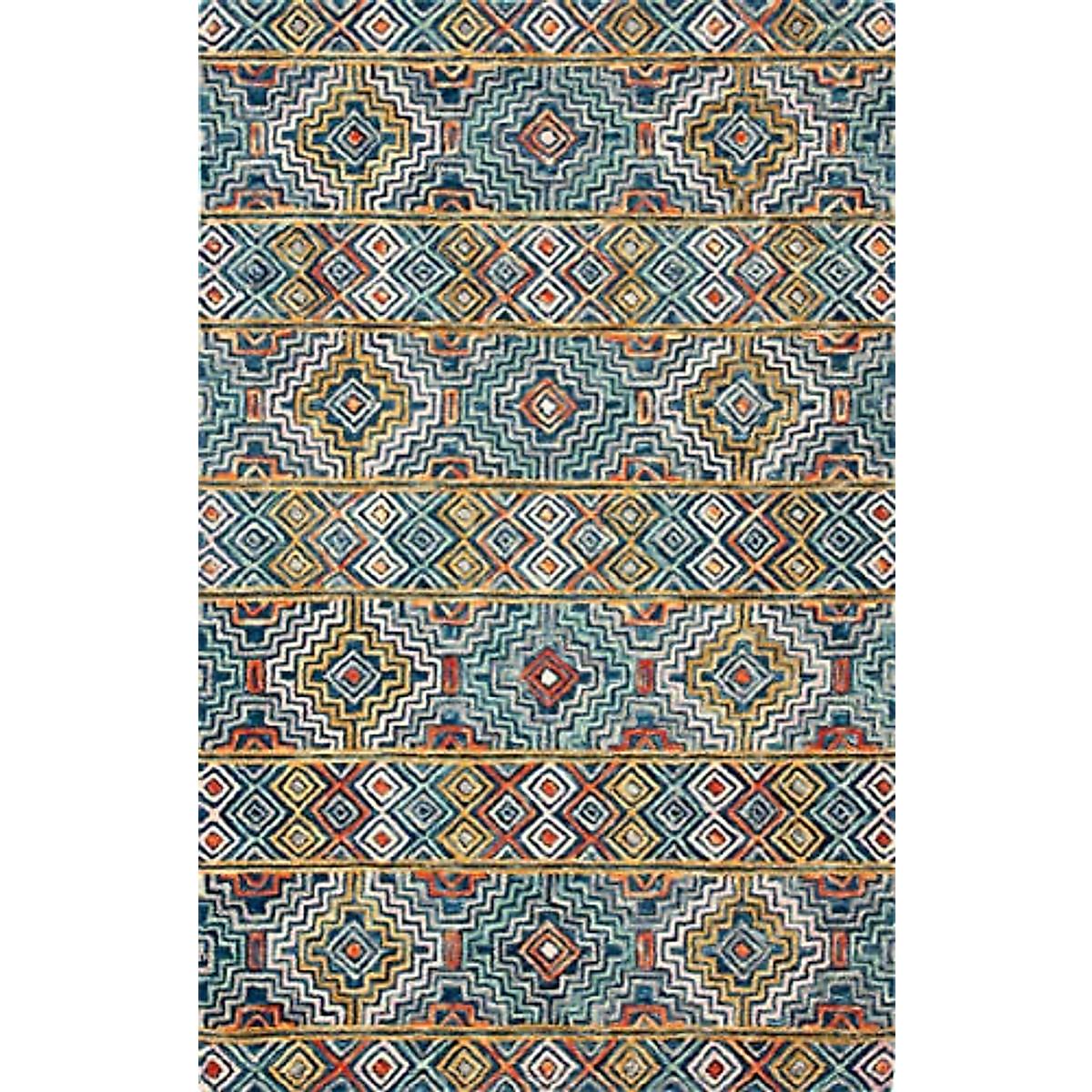 Safavieh Aspen Collection 9' x 12' Blue/Gold APN273M Handmade Boho Wool Area Rug