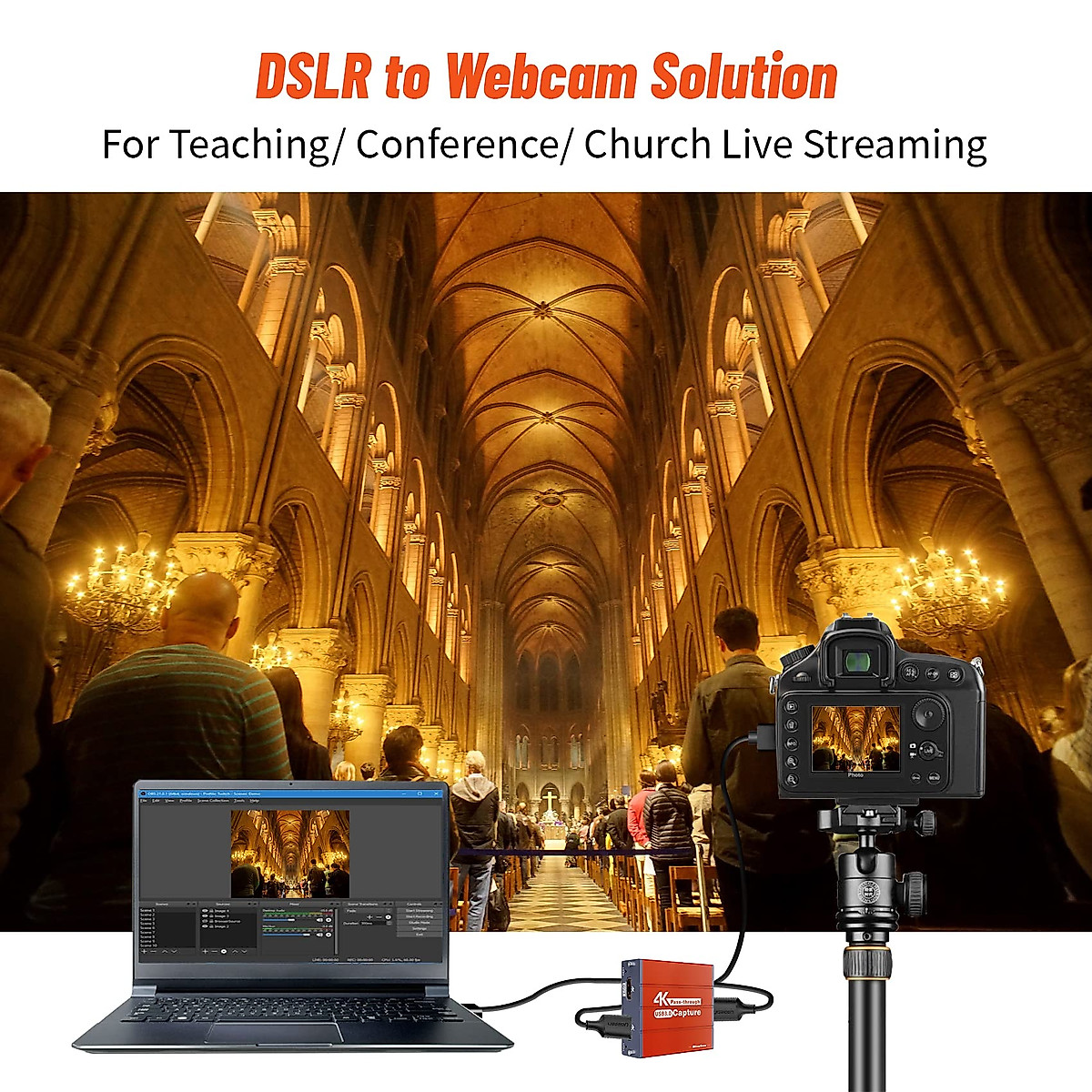 Mirabox USB3.0 4K HDMI Video Capture Card, 1080P 60FPS HD Game Capture Device Cam Link with HDMI Passthrough Work with Xbox PS5 PS4 Switch DSLR for OBS Twitch Live Streaming and Recording (Orange)