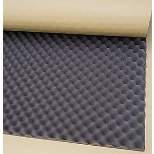 BookishBunny Self Adhesive Acoustic Foam Egg Crate Panel Studio Foam Wall Panel 39" x 78" (1.5" Gray)