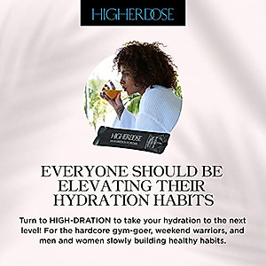 HigherDOSE HIGH-DRATION Electrolytes Powder No Sugar Added – Energizing Paleo & Keto Friendly Post Workout Recovery Drink Hydrate Packets Made With Real Watermelon & Coconut – 15 Servings