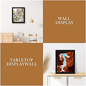 Golden State Art, 16x20 Picture Frame - Wide Molding - Wood Grain Rustic Style - Great for Displaying Pictures, Puzzle, Poster, Artwork (Black, 2 Pack)