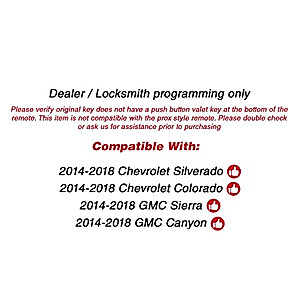 KeylessOption Keyless Entry Remote Control Car Key Fob Replacement for Sierra Silverado M3N-32337100