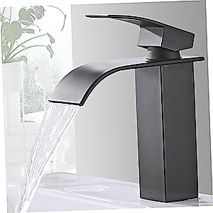 Homoyoyo Bathroom Faucet Replaceable Sink Faucet Kitchen Faucet with Sprayer Kitchen Sink Sprayer Waterfall Sink Black Sink Faucets for Bath Sinks Household Accessories Stainless Steel