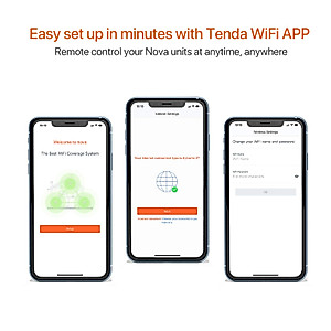 Tenda NOVA Mw5S(2-Pack) Wall-Plug Whole Home Mesh WiFi System, Coverage Up to 2, 500 Sq. Ft, Plug and Play, Router/WiFi Extender Replacement, Gigabit Connection to Your Cable Modem