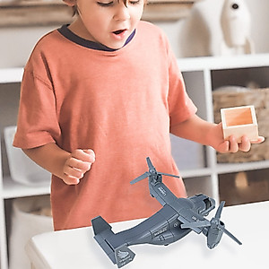 CORPER TOYS Aircraft Military Helicopter Transport Airplane Fighter Plane Army Air Force Die Cast Pull Back Toy with Lights and Sounds for Kids (Gray)
