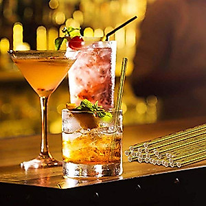 Naturalik 100-Pack Biodegradable Gold Paper Straws- Extra Durable Metallic Gold Drinking Straws- Gold Straws for Birthday, Wedding, Bridal/Baby Shower, Christmas celebrations, cake pops,Party Supplies