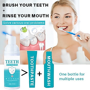 2Pcs Teeth Whitening Mousse Foam Teeth Whitening Toothpaste,Whitens Teeth Fresh Breath,Deep Cleaning Toothpaste,Toothpaste Replacement Mouthwash, Mouthwash Teeth Whitening