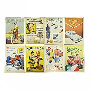Yueton 32 Pcs 1 Set Vintage Retro Old Europe Dancing Travel Advertising Album Postcard Greeting Post Cards for Collecting