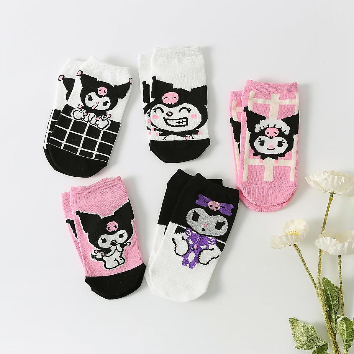 Anime Cosplay Socks Cartoon Cosplay 5pcs/Set Women Girls Socks Anime Merch (kuluomi Socks)¡­
