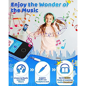 DUDUDRAGON Kids Smart Phone Toy for Boys 3 4 5 6 Year Old, MP3 Music Player, Dual Camera Travel Toys Educational Games, Toddler Birthday Gifts Touchscreen Pretend Play Phones for 3-8 Year Old，Blue