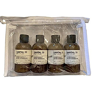 Le Labo Santal 33 Conditioner Set - Set of 4, 3 Ounce Bottles Plus Amenity Pouch